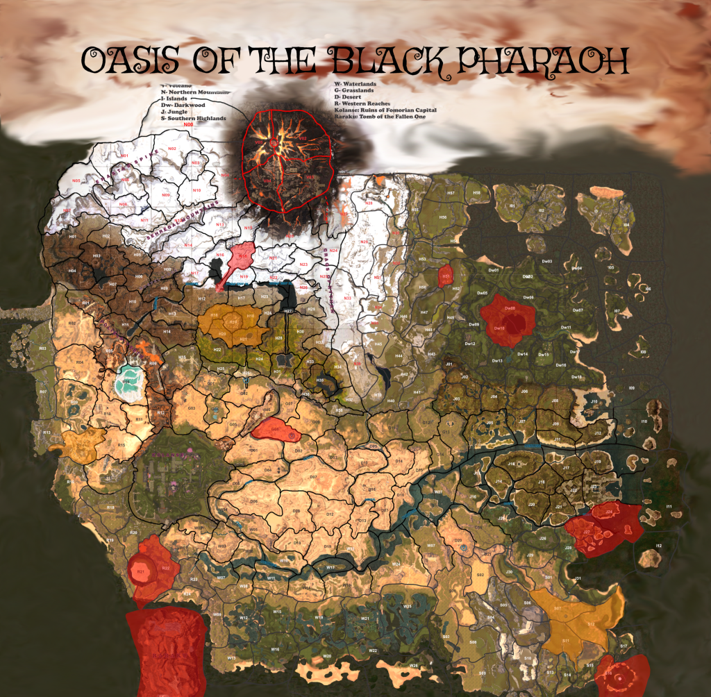 World Map: Oasis of the Black Pharaoh – Conan: Refugees of the Torn Veil